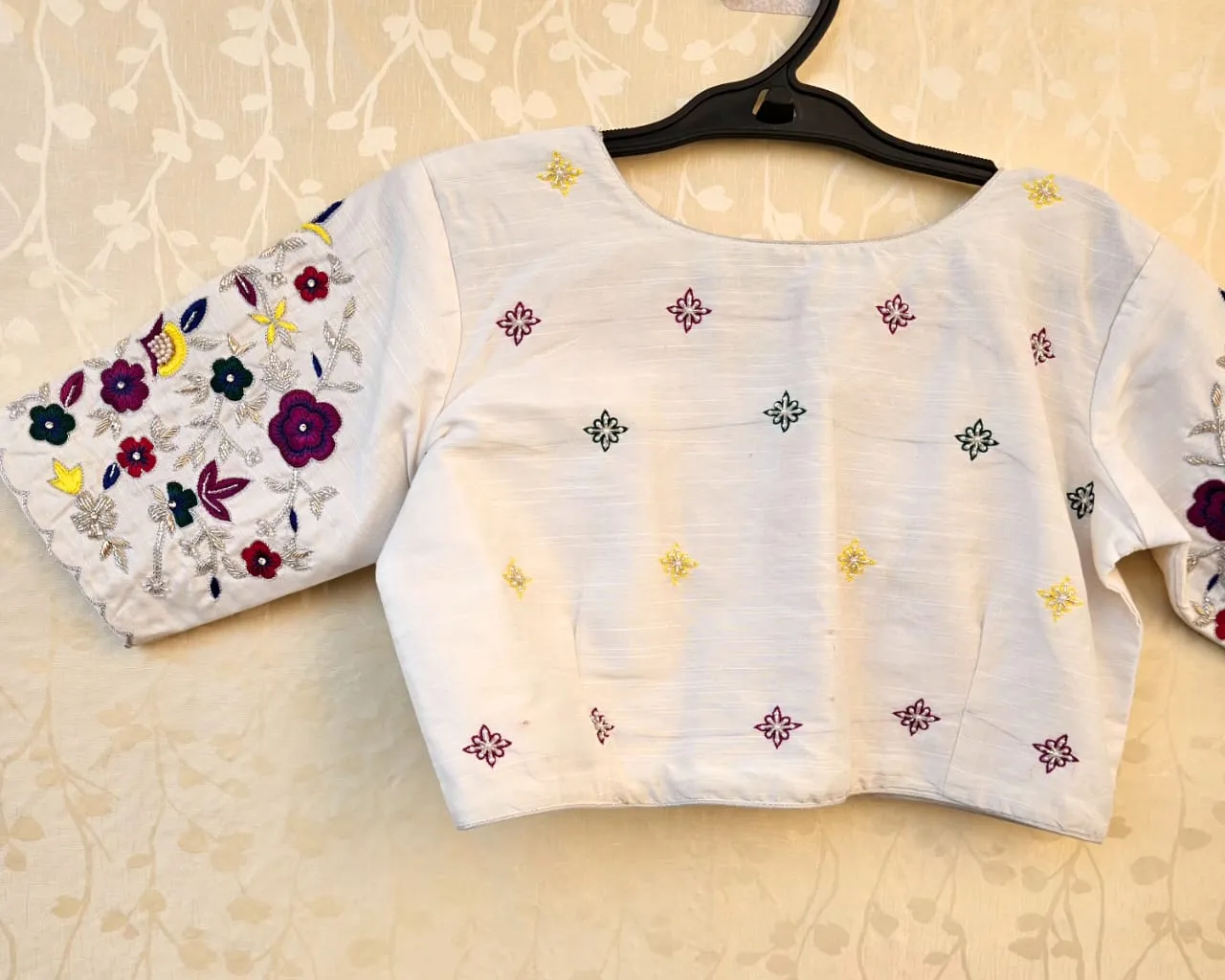 Ethereal Charm – Premium Multi Thread Maggam Work on Raw Silk