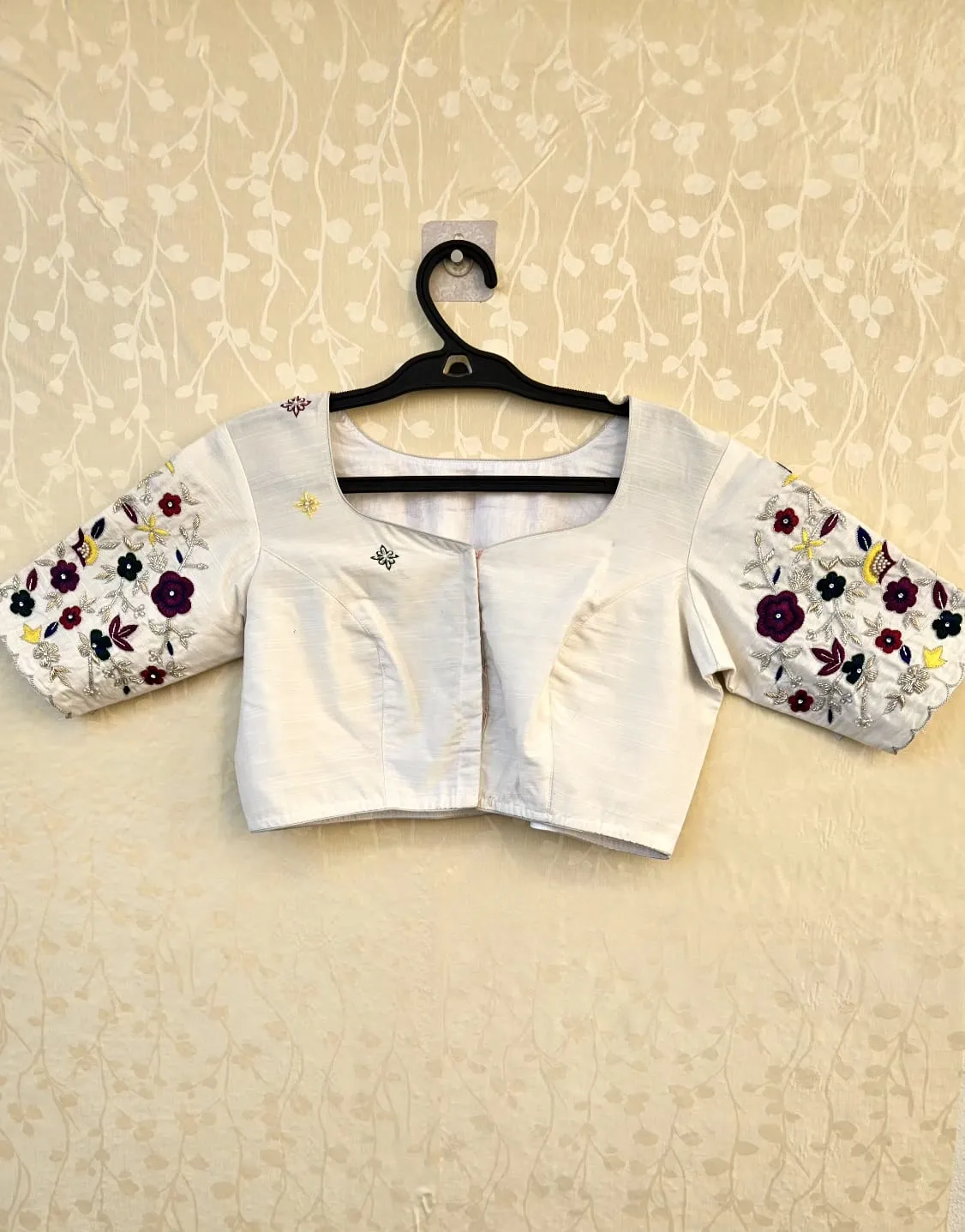 Ethereal Charm – Premium Multi Thread Maggam Work on Raw Silk