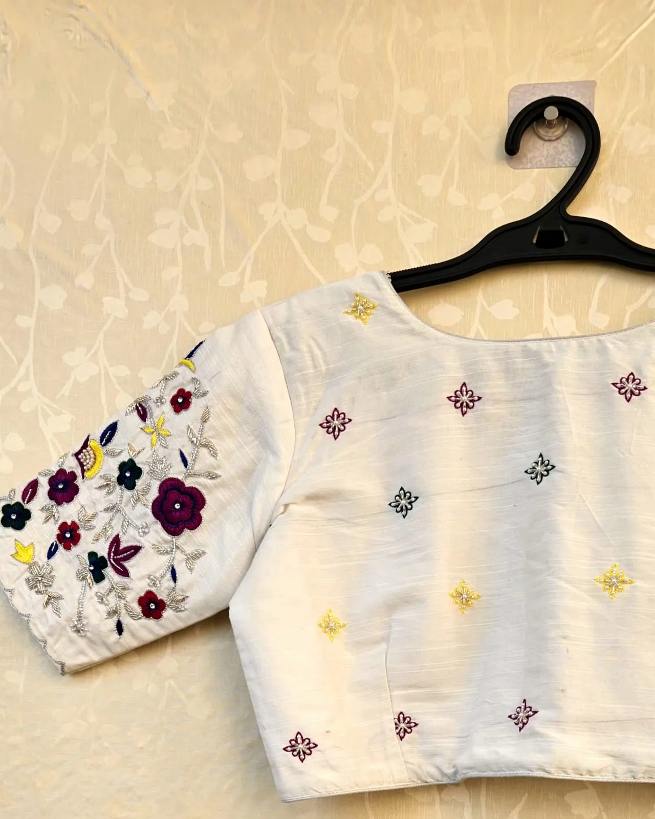 Ethereal Charm – Premium Multi Thread Maggam Work on Raw Silk